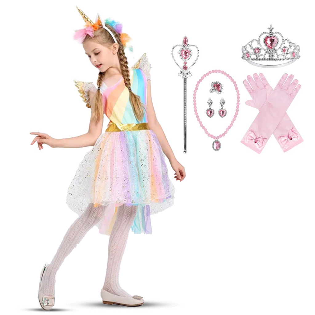 COD Book Character Rainbow Unicorn With Gold Wings Kids Halloween ...