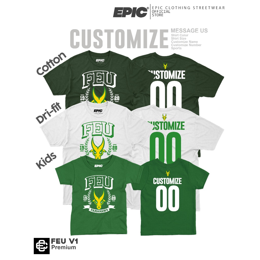 UNIVERSITY SHIRT - FAR EASTERN UNIVERSITY - FEU - ADULT AND KIDS ...