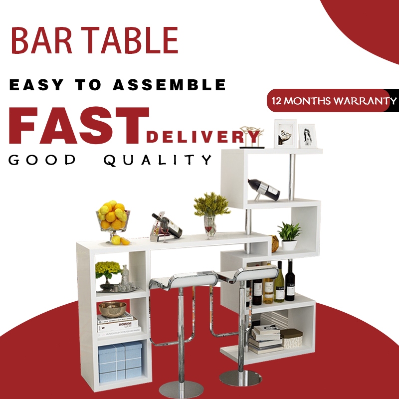 NATURAL FURNITURE Bar table modern mini bar counter with 360 degree ...