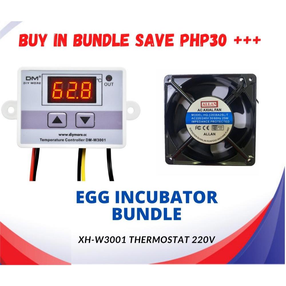 Egg Incubator Bundle / Thermostat + Blower Fan 220V / Temperature ...