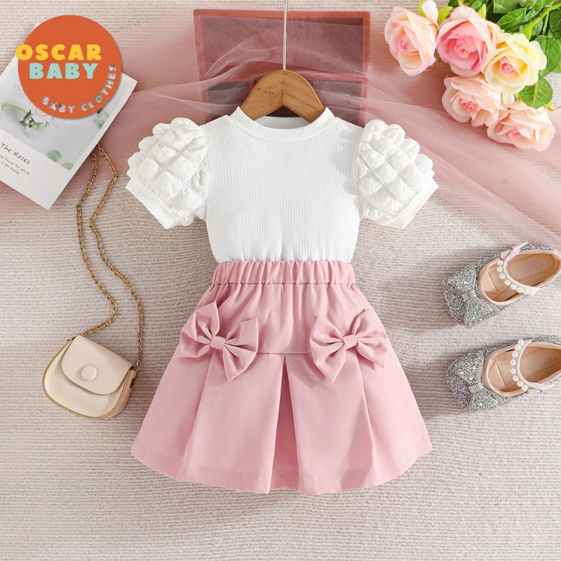 Oscarbaby Bubble Puff Sleeve Blouse and Skirt Terno Clothes Casual set ...