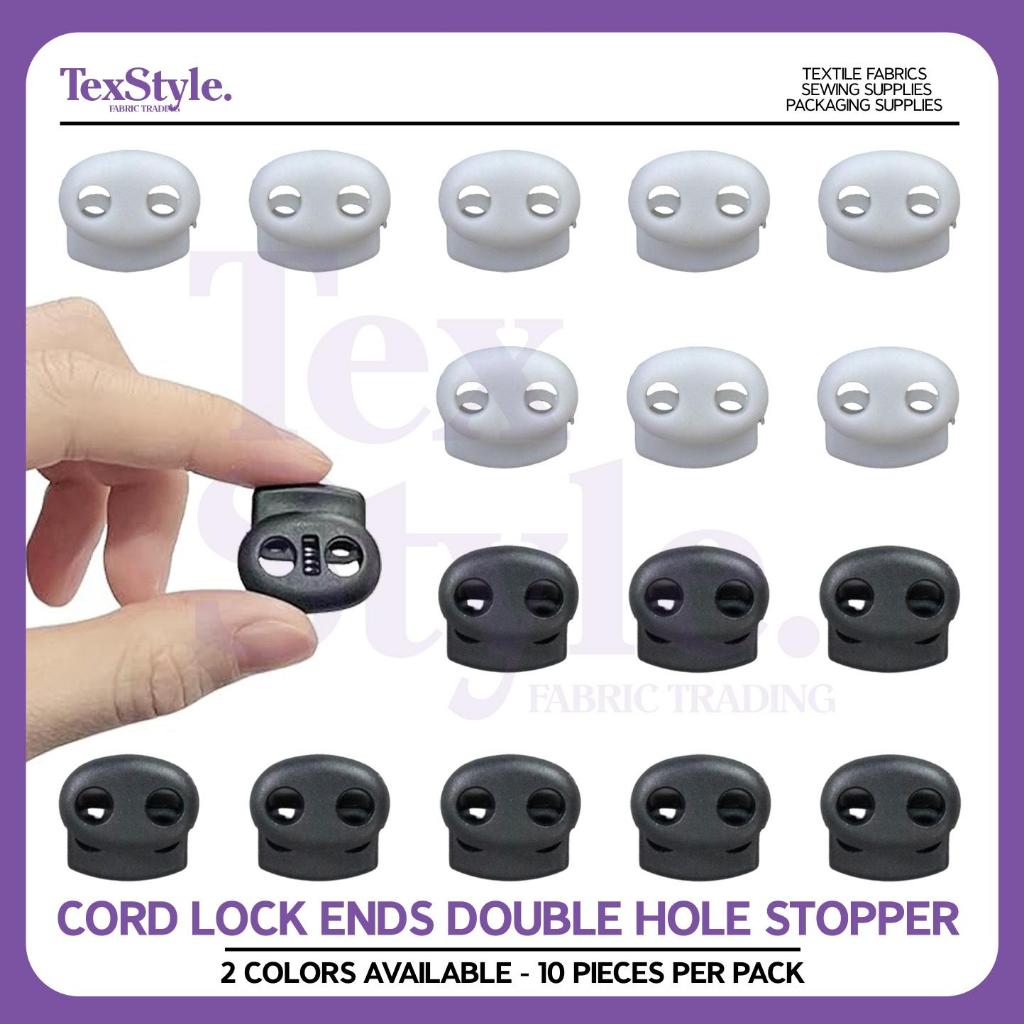 Textstyle (10 pcs PACK) Double Hole Flat Cord "CORD STOPPER" Lock ...