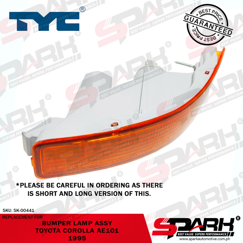 Toyota Corolla AE100 AE101 Big Body 1995 - 1996 SHORT Front Bumper Lamp ...