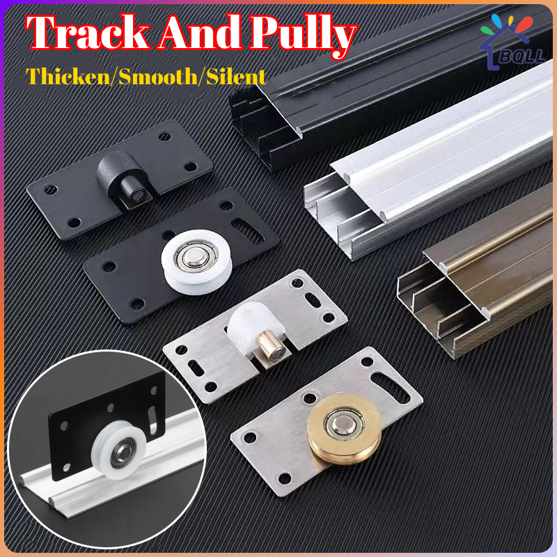Wardrobe cabinet sliding door Roller set pulley caster and track 1m ...