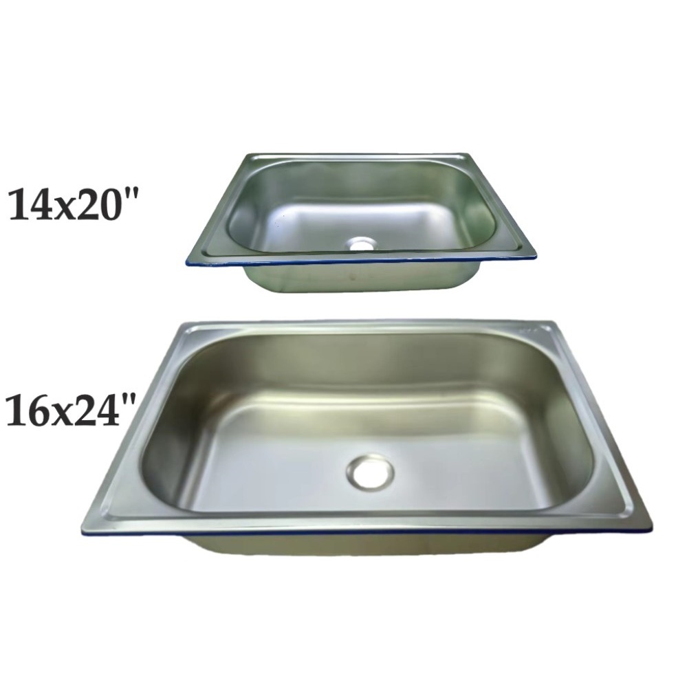 STAINLESS KITCHEN SINK 14X20-16X24 (W/PTRAP - W/O PTRAP) | Shopee ...