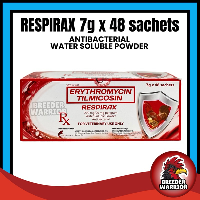 Respirax 7g x 48 sachets Water Soluble Powder Antibacterial | Shopee ...