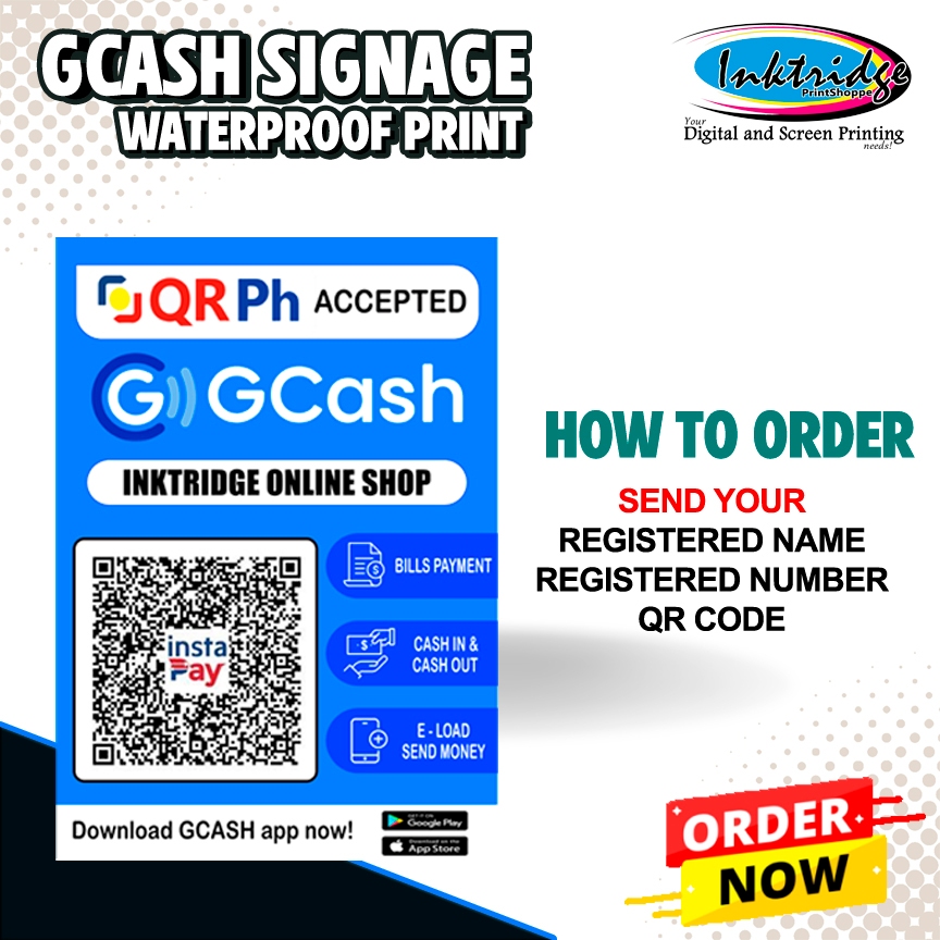 GCASH Signage | Scan to Pay QR Code | Waterproof Print | Shopee Philippines