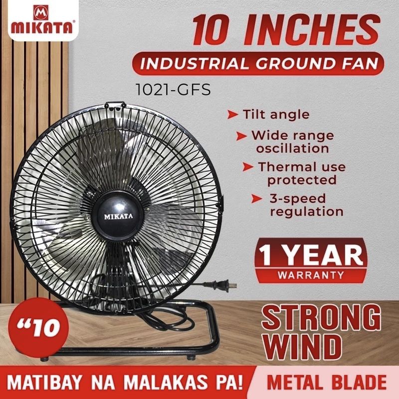 Mikata GFS-1021 Ground Fan Electric Fan 10inches metal Aluminium blades | Shopee Philippines