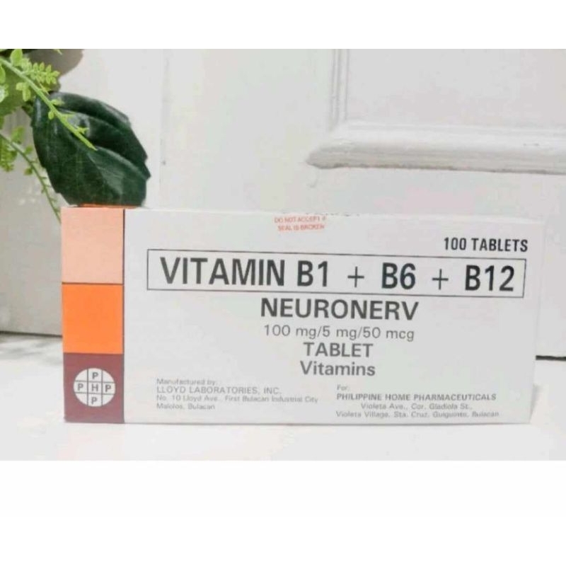 NEURONERV VITAMINBCOMPLEX B1B6B12 100 TABLETS FDA Aproved | Shopee ...