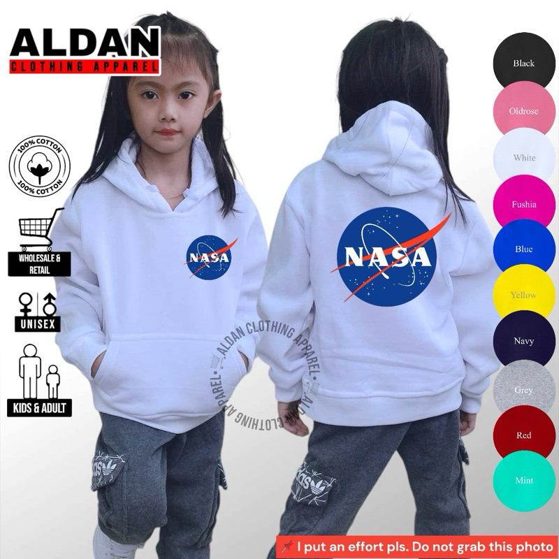 Nasa Front & Back Hoodie Jacket inspired Long Sleeve Kids Boy Girl ...