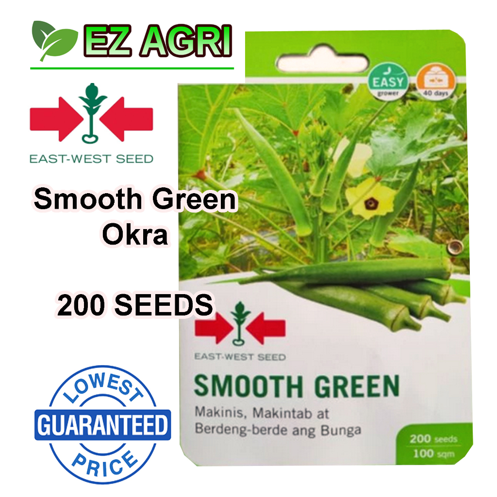 EZ EAST WEST OKRA HYBRID F1 ORIGINAL SMOOTH GREEN OKRA HYBRID 200 SEEDS ...