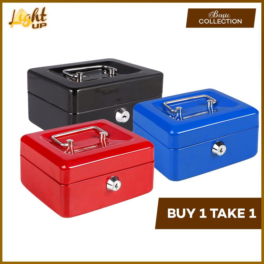 LIGHT UP BUY 1 TAKE 1 15CM Portable Steel Small Lockable Cash Coin ...