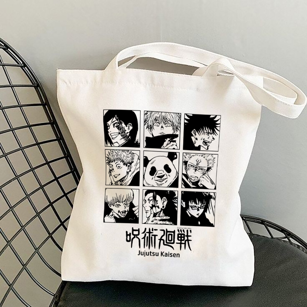 LAZKTEES Anime Tote Bags Jujutsu Kaisen JJK Gojo Geto Toji Daily School ...