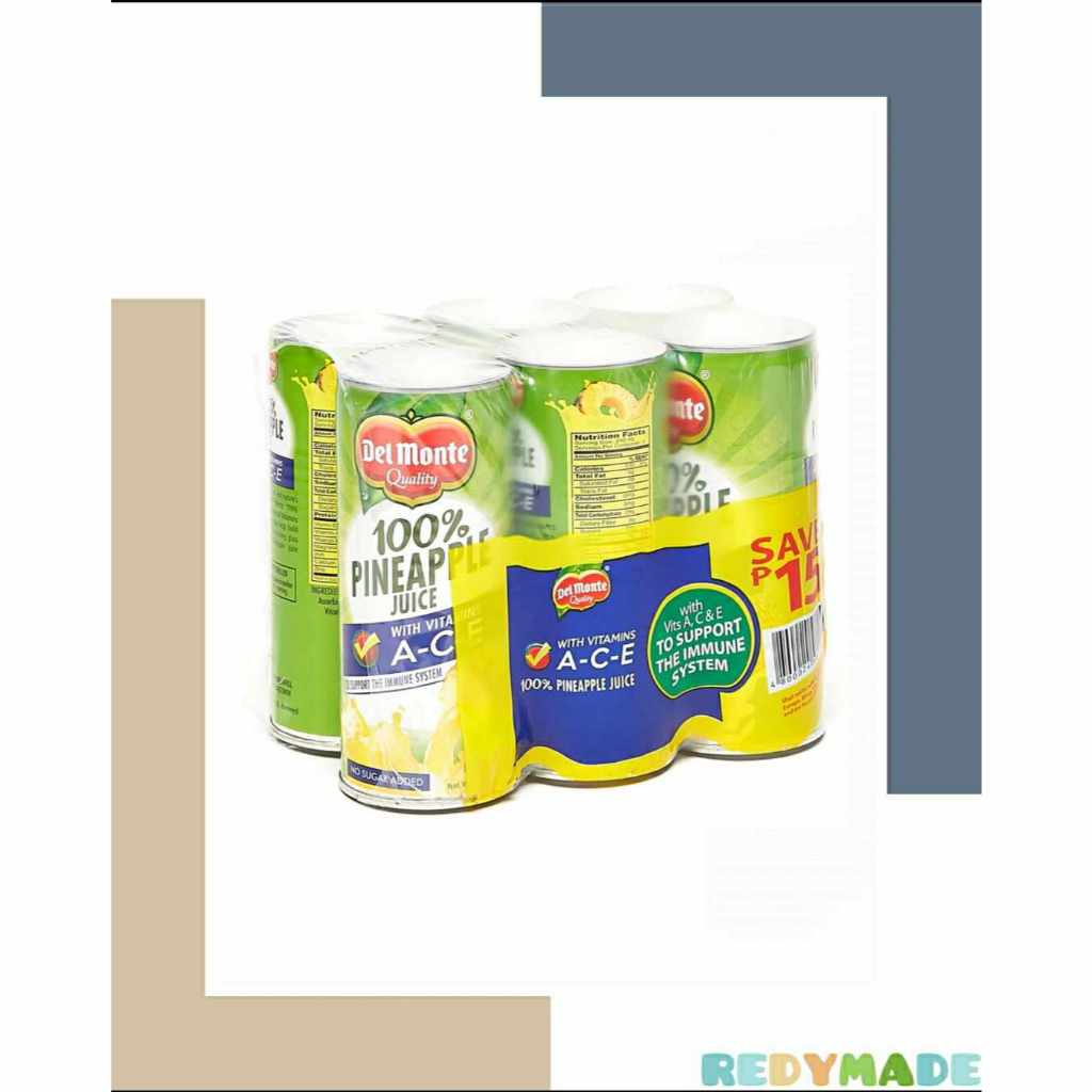 Del Monte 100% Pineapple Juice with ACE 6 x 240mL | Shopee Philippines