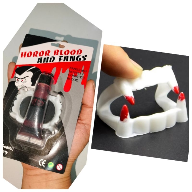 horror blood and fangs for Halloween cosmetic blood and fake vampire ...