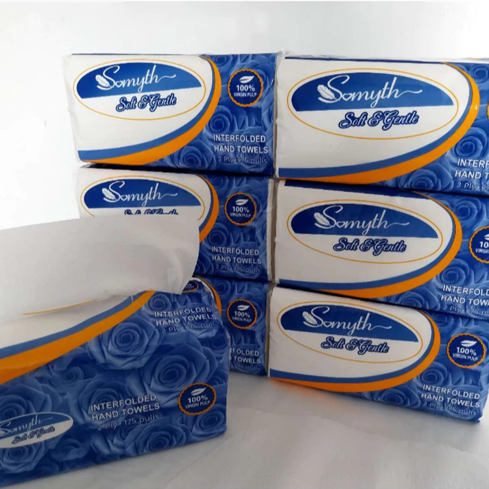 SOMYTH 2-ply Interfolded Hand Towels/kitchen towel 175 pulls 100% ...