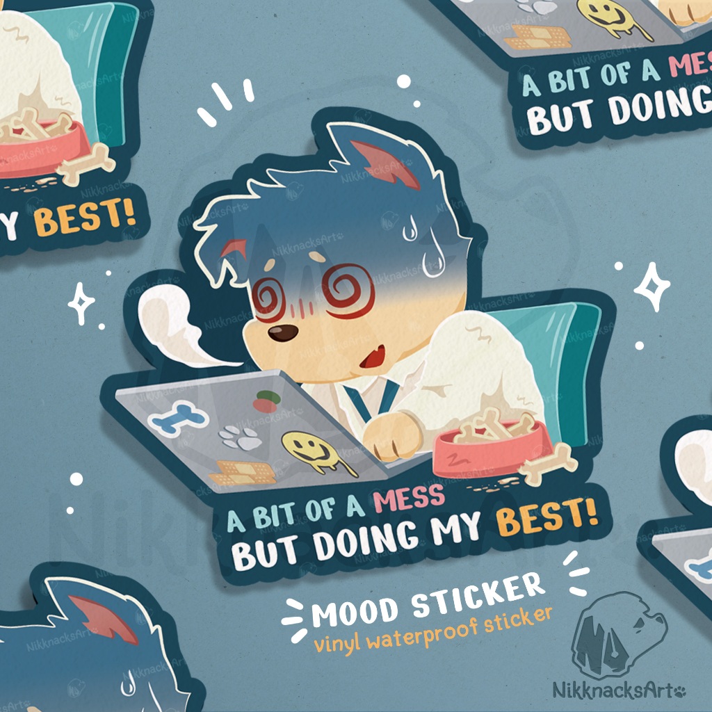 Mood Relatable Sticker: Doing My Best - Waterproof & Weatherproof Vinyl ...