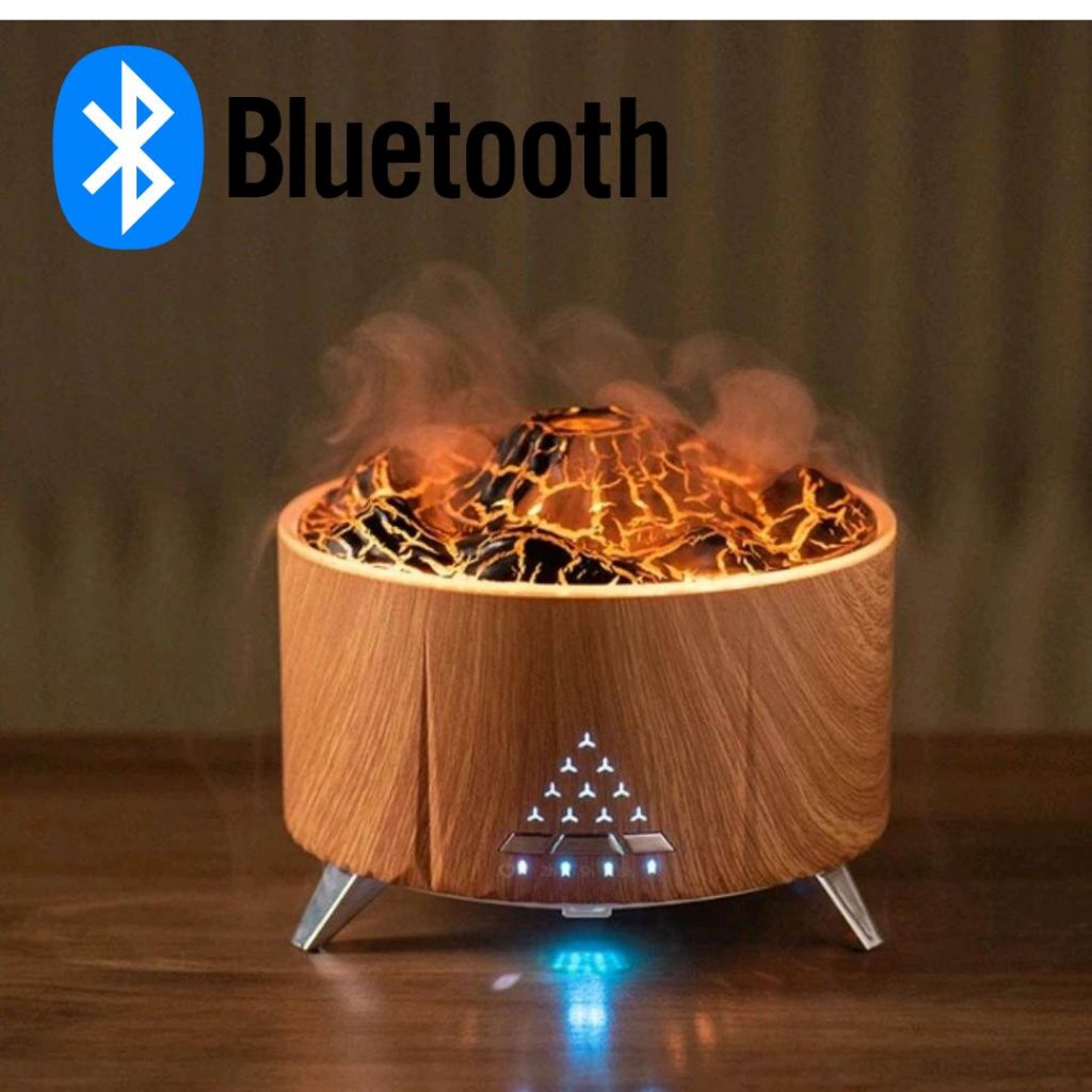 Humidifier Volcano with Bluetooth speaker wooden humidifier | Shopee ...