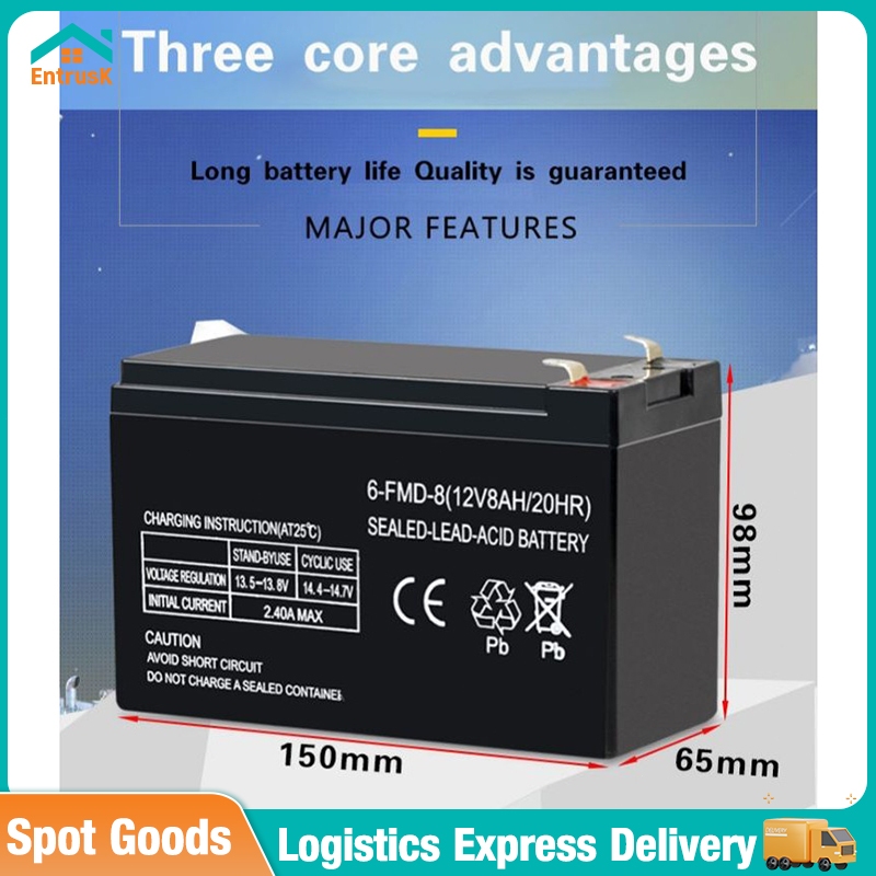 12V 8AH/20HR Shiwei Storage BATTERY for Knapsack Sprayer UPS Battery ...
