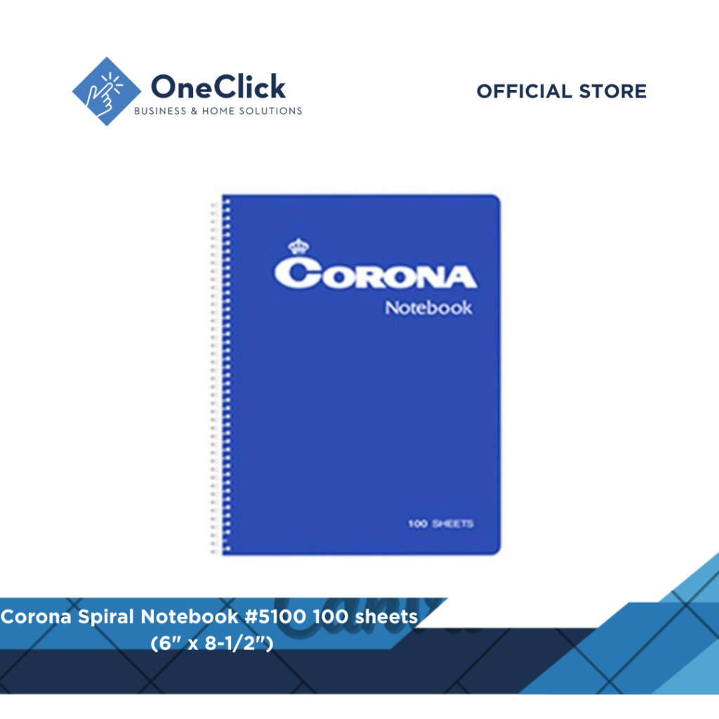 Corona Spiral Notebook #5100 100 sheets (6" x 8-1/2") | Shopee Philippines