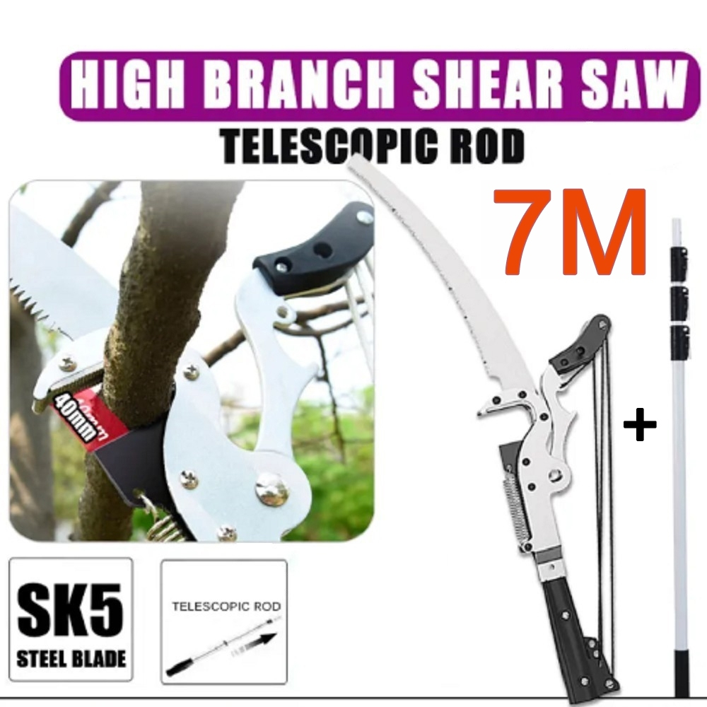 4M-7M High-altitude Telescopic Pruning Saw Shears Tree Pruner Garden Cu ...