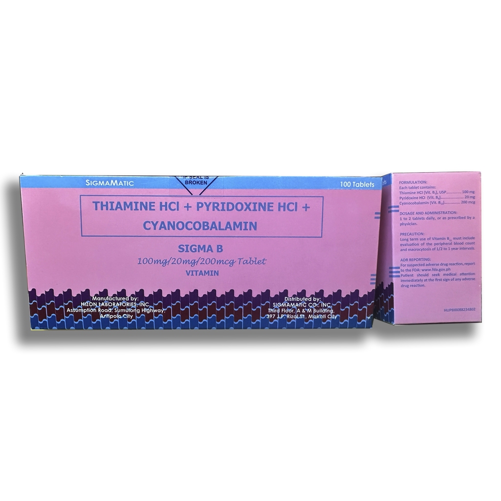 Sigma B ( Vitamin B-Complex B1, B6, B12 ) | Shopee Philippines