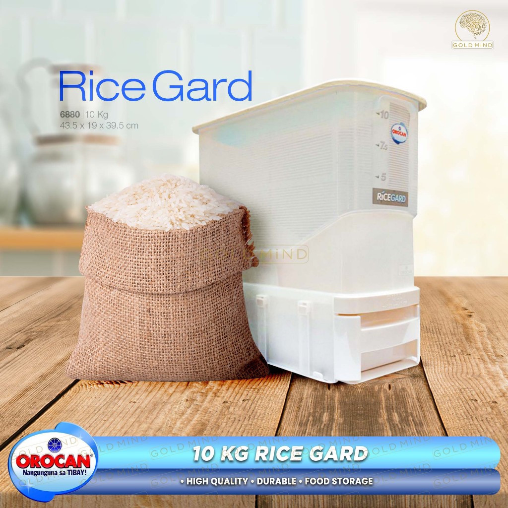 Orocan Rice Guard Storage Dispenser 10Kg -Gold Mind | Shopee Philippines