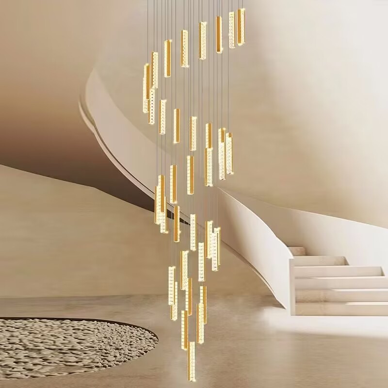 Stair Chandelier Modern Pendant Light Stairway Lighting Long Drop ...
