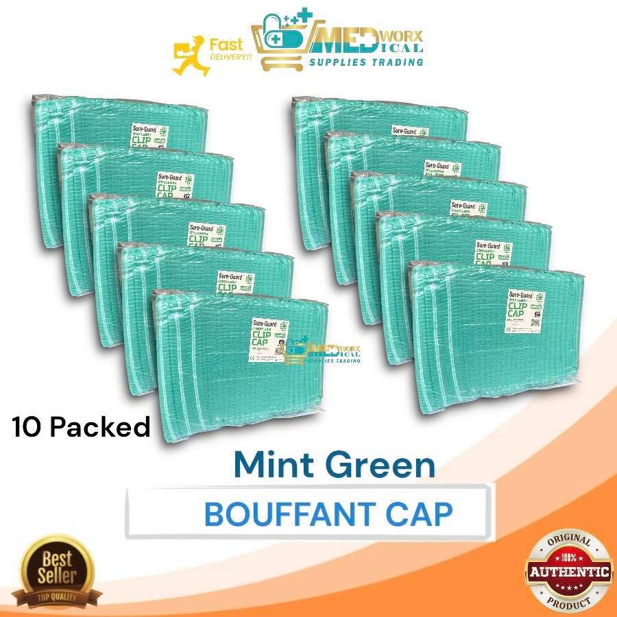 ( 10 Packs ) Sureguard Disposable Head Cap / Bouffant Cap / Surgical ...