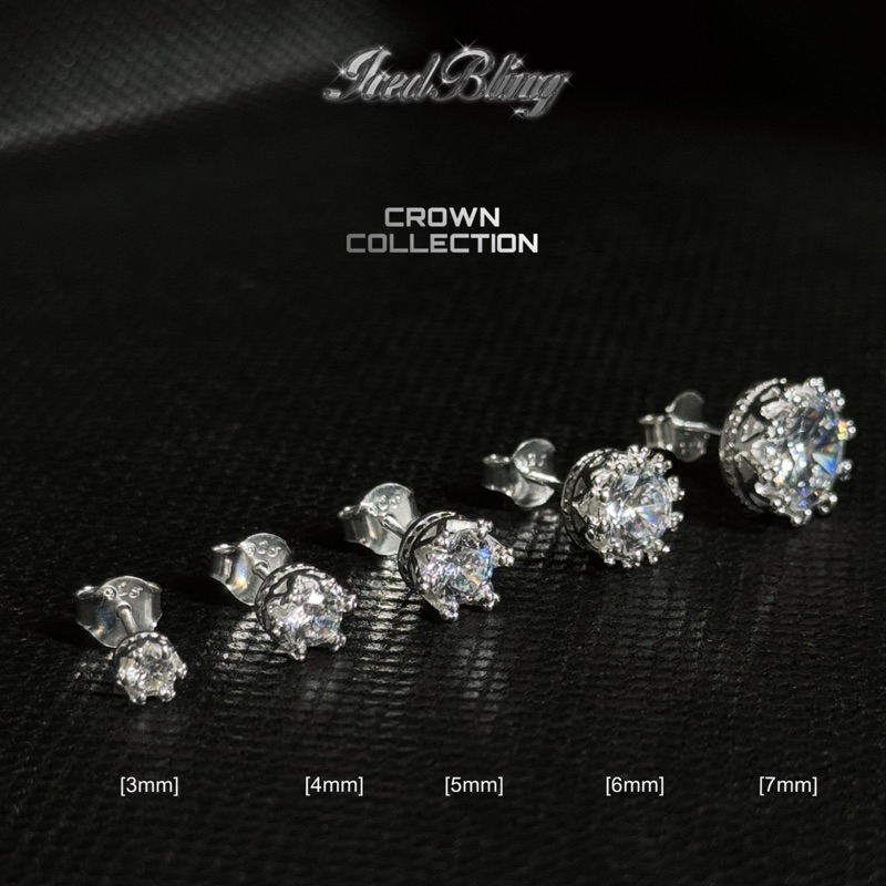 Iced Bling Crown Stud Collection | Shopee Philippines