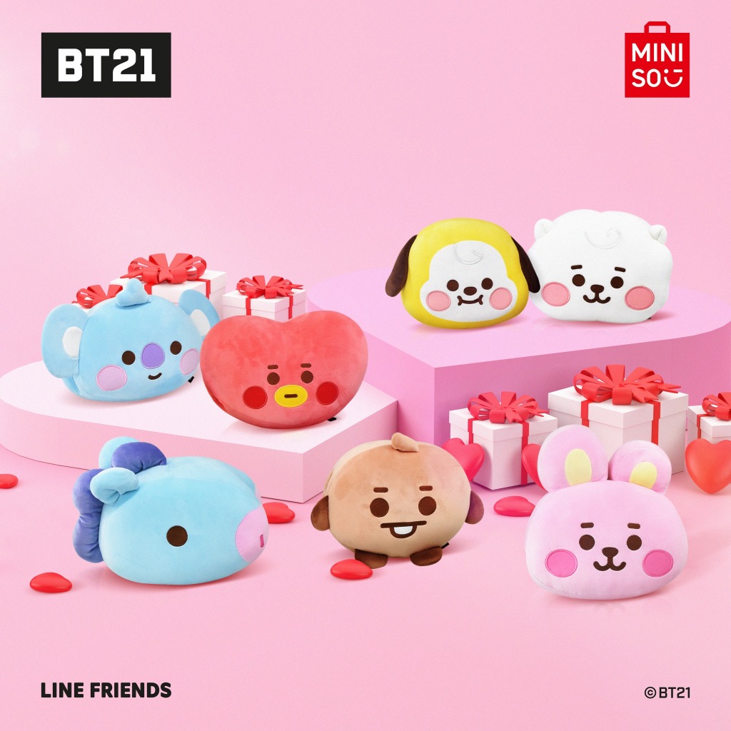 MINISO BT21 Handwarmer Plush Toy BTS Tata Chimmy RJ Shooky Cooky Mang ...