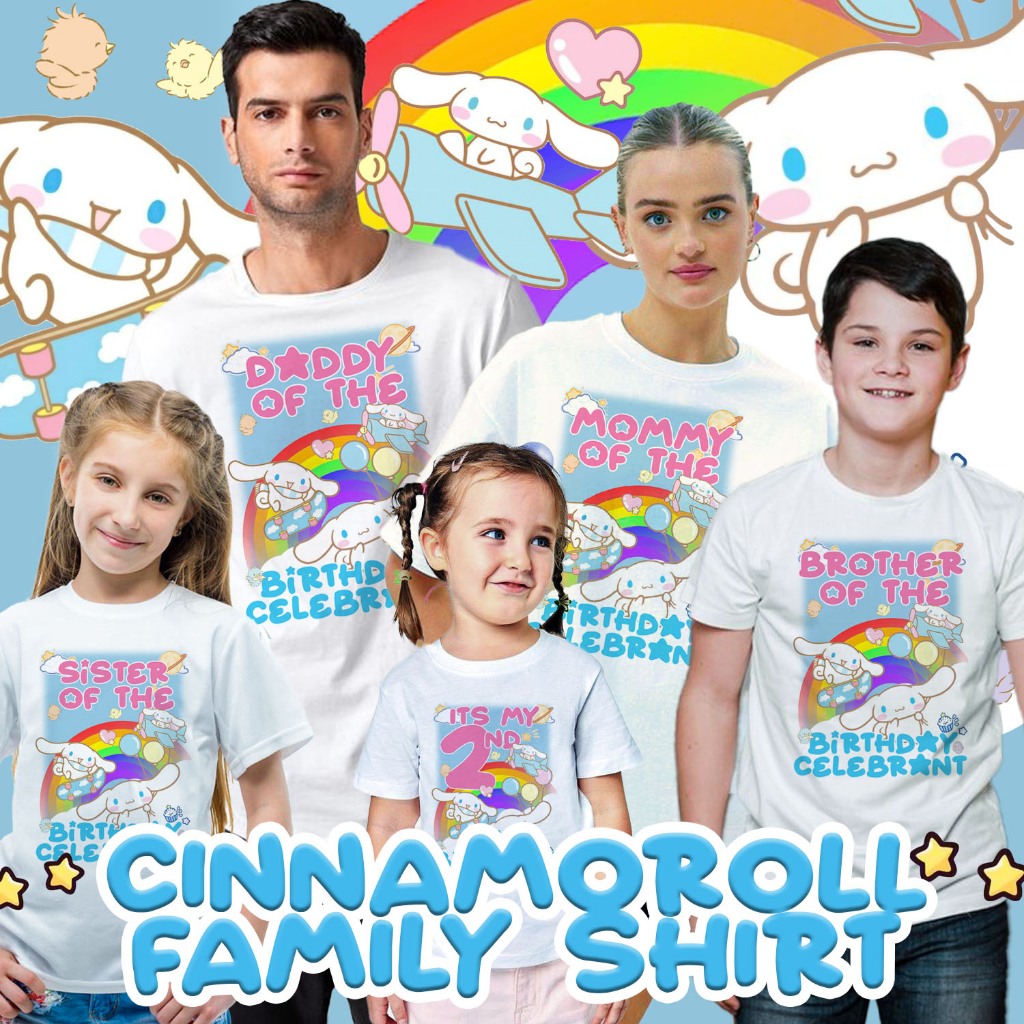 cinnamoroll inspired birthday family shirt for boys girls mom dad ...