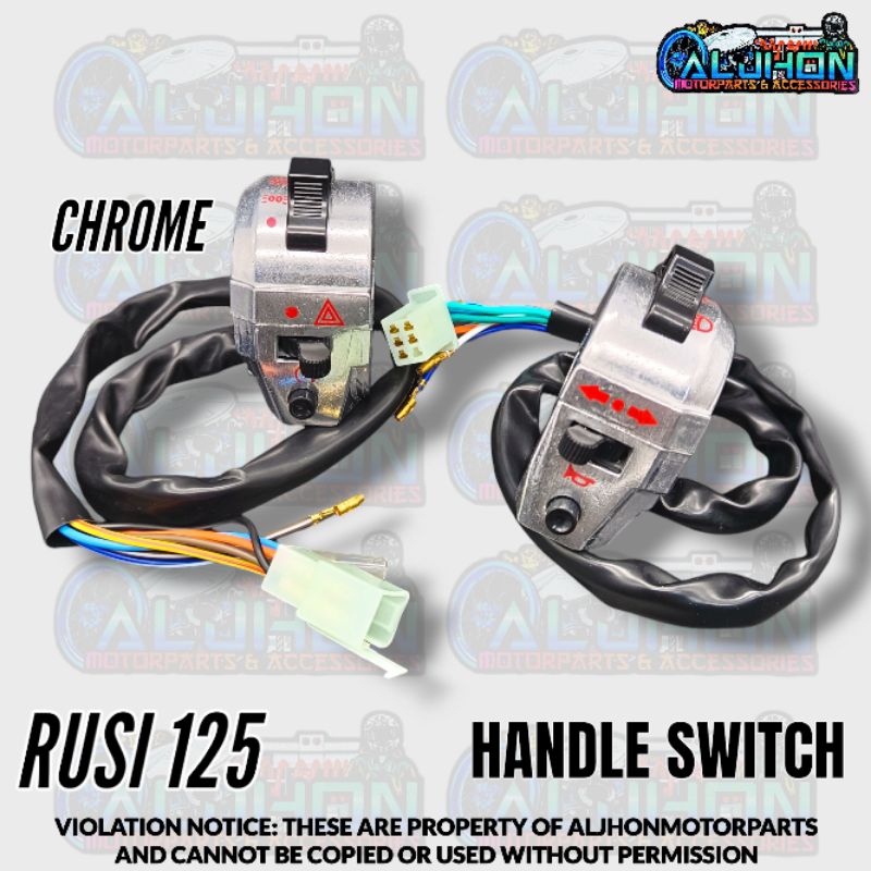 RUSI 125 HANDLE SWITCH SILVER CHROME EURO,MICROBIKE,ETC. (SOLD IN SET ...