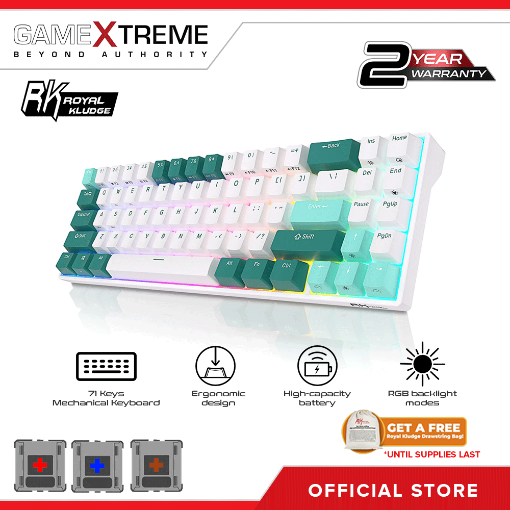Royal Kludge RK71 Tri Mode RGB 71 Keys Hot Swappable Mechanical ...