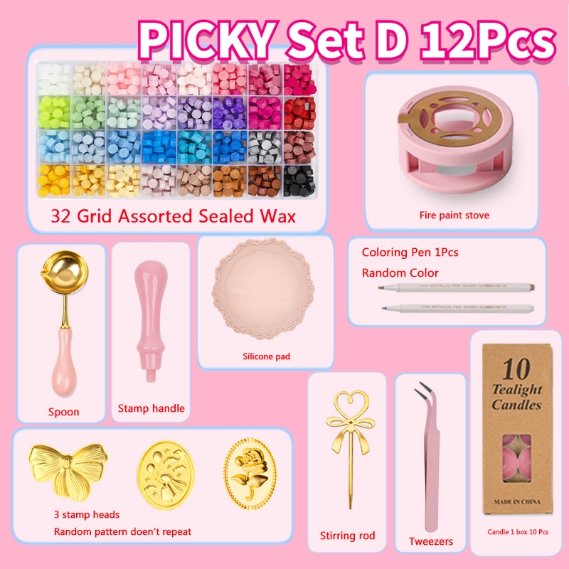 Fire Paint Set Series Seal Set Wax Seal Stamp Head For Wedding ...