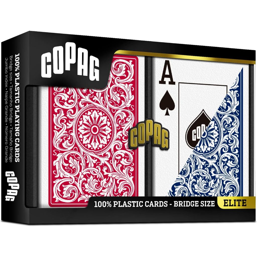 Copag 1546 Design 100% Plastic Playing Cards, Bridge Size Red/Blue ...