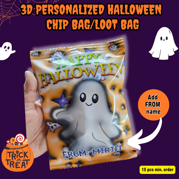 3D designs Halloween Personalize Chip Bag / Loot bag for Trick or Treat ...