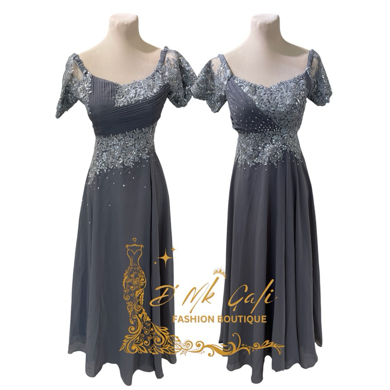 Mother Of The Bride Gownprincipal Sponsor Gownninang Gown Color Dark Gray Shopee Philippines