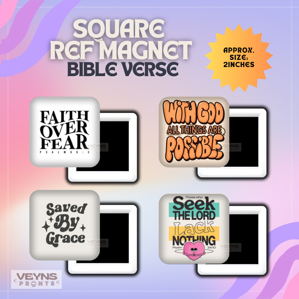 BIBLE VERSE SQUARE REF/FRIDGE MAGNET - SIZE 50MM | Shopee Philippines