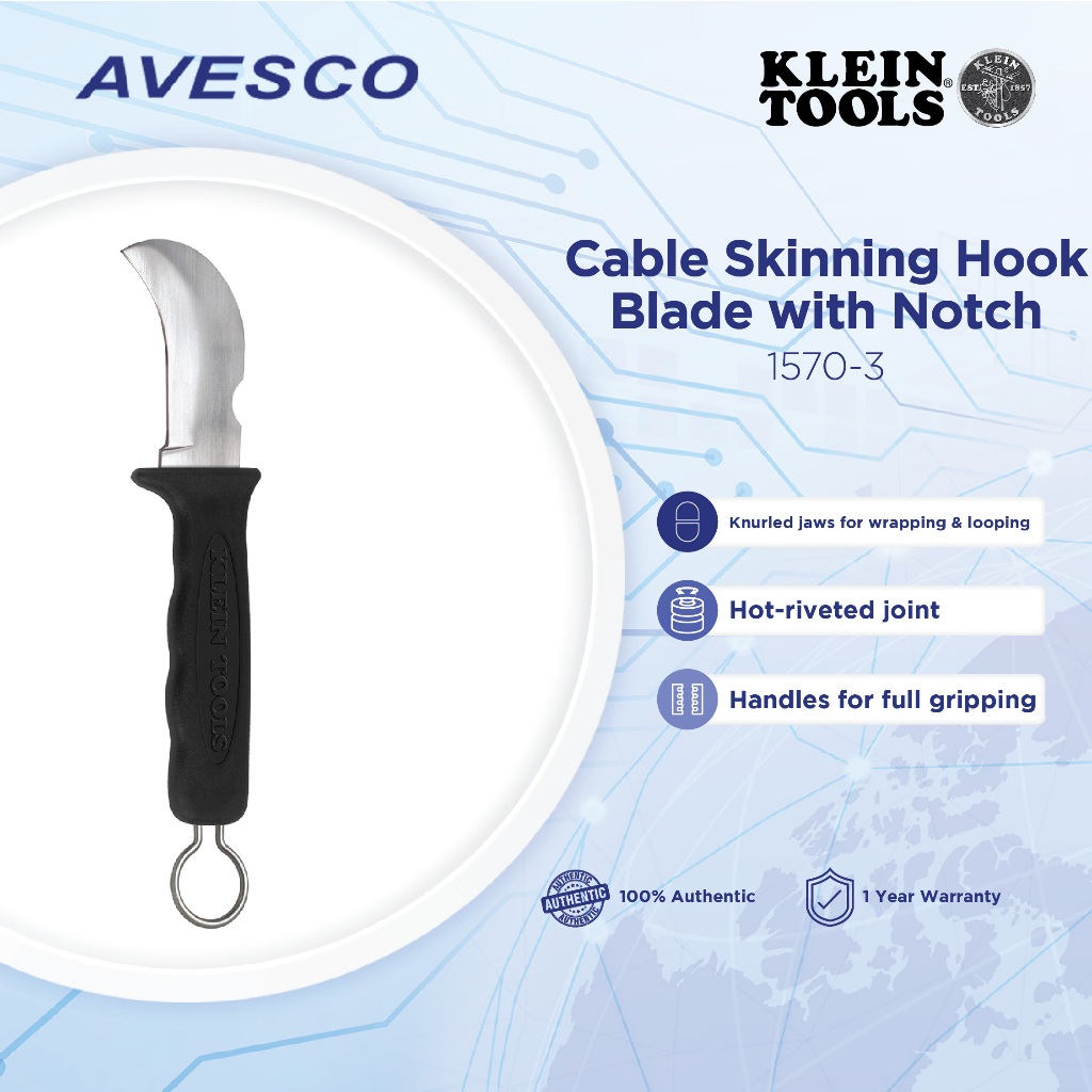Klein Tools Cable Skinning Hook Blade with Notch | 1570-3 | Avesco ...