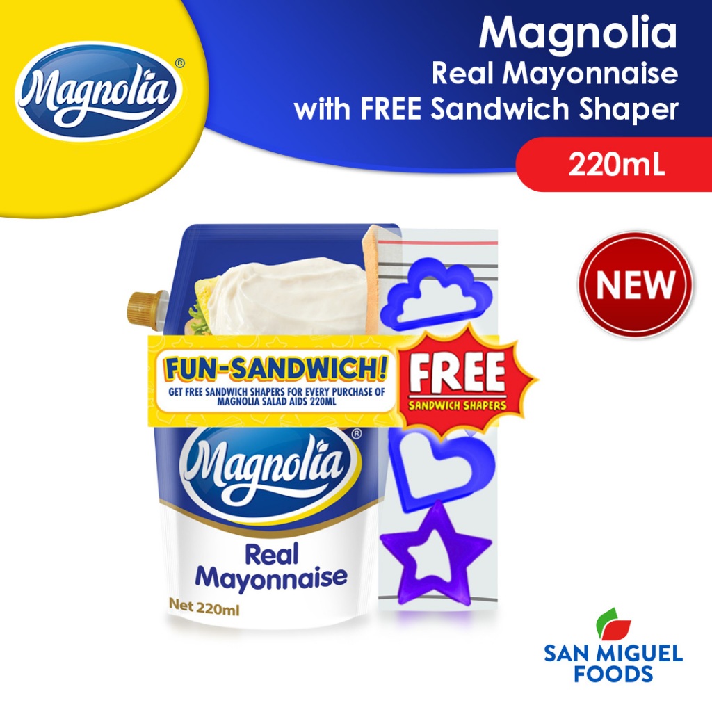 Magnolia Real Mayonnaise (220mL) with FREE Sandwich Shaper | Shopee ...