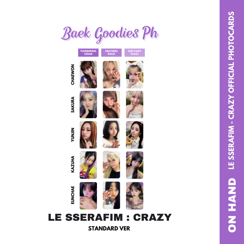 Lesserafim 'Crazy' Official Photocards | Shopee Philippines
