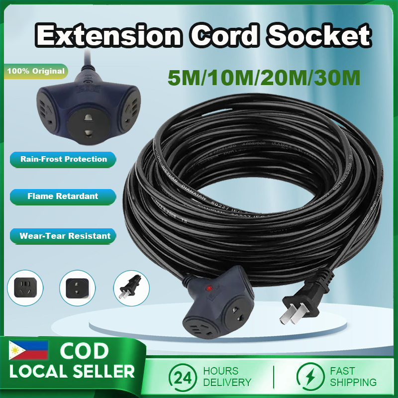 Extension Cord Socket With Cable Extra-long Plug Strip 5M/10M/20M/30M ...