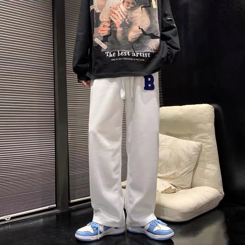 Aesthetic B Pants for men slocks oversized pants Korean baggy ...