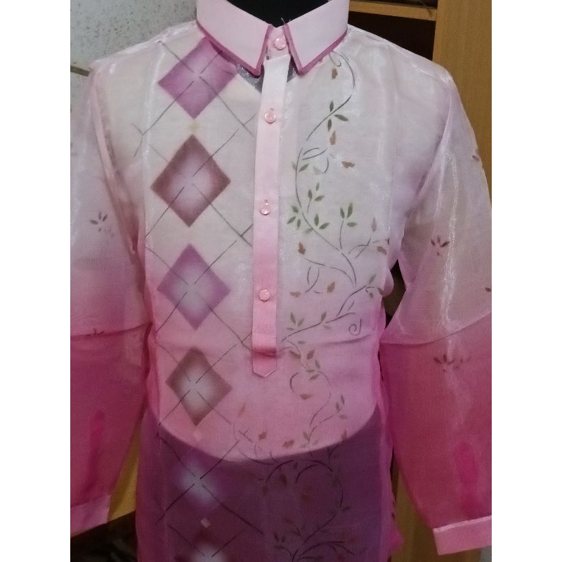 Barong for Men Pink Organsa OP1 | Shopee Philippines
