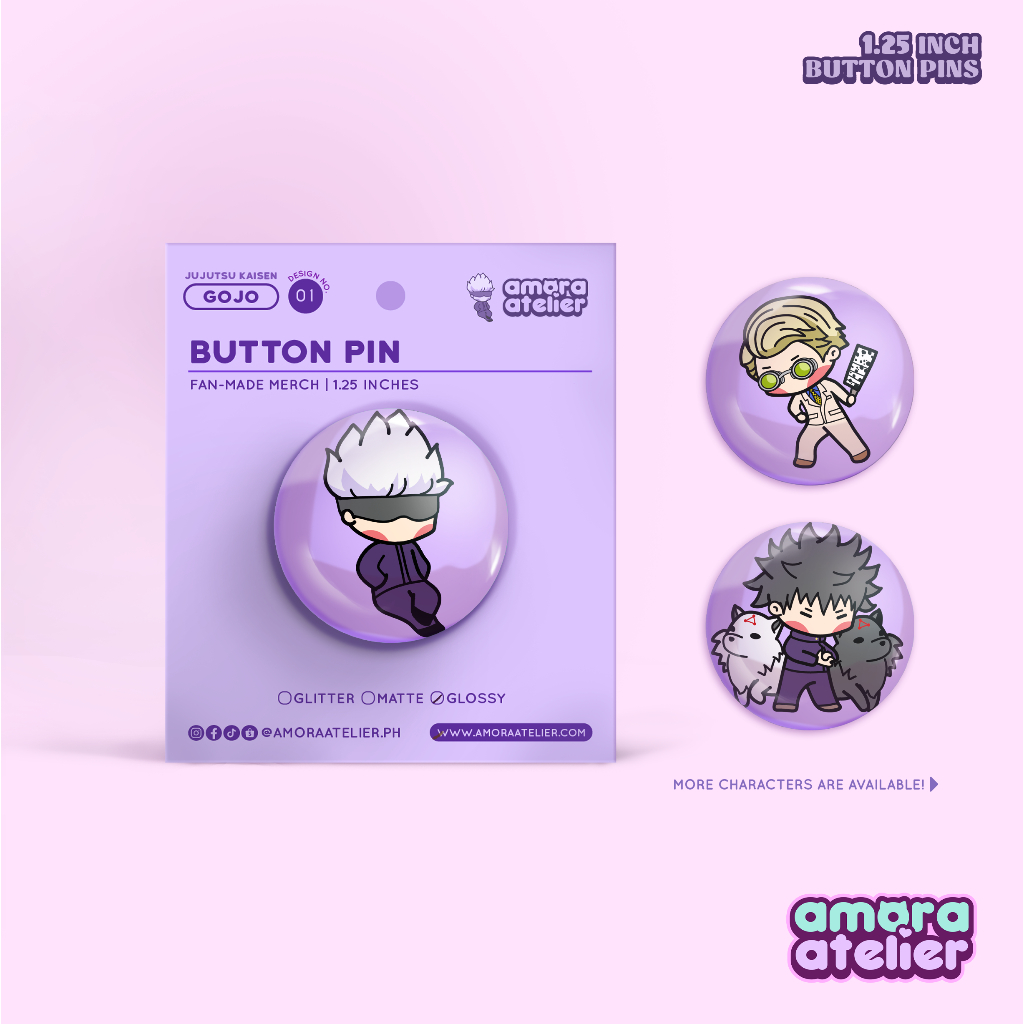 Button Pin | Jujutsu Kaisen JJK No. 1 | Fan Art by Amora Atelier ...