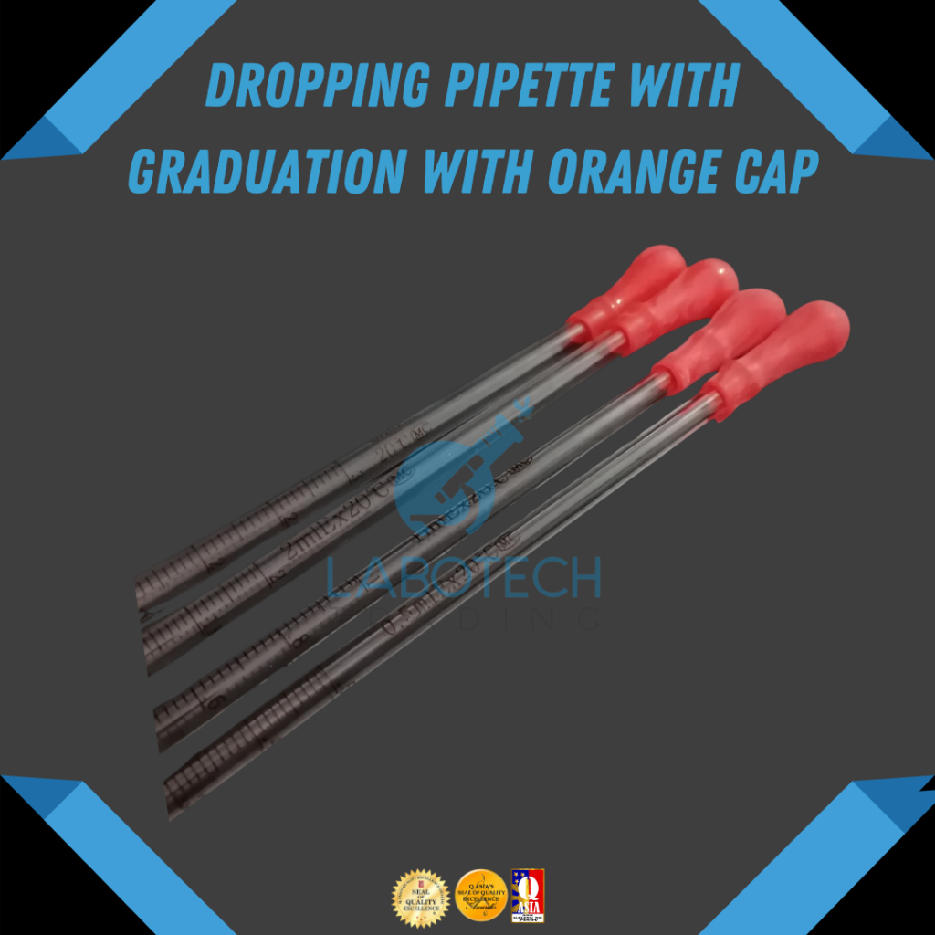 DROPPING PIPETTE WITH GRADUATION STRAIGHT ORANGE BULB | Shopee Philippines