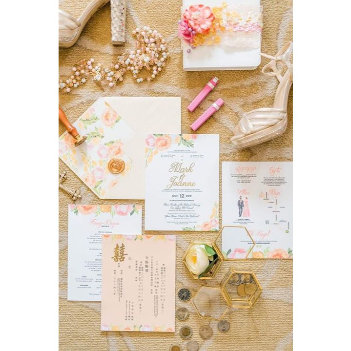 Wedding Invitation 5R size free layout with premium envelope | Shopee ...