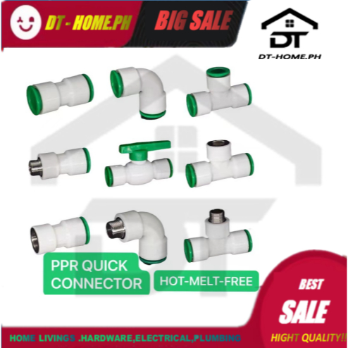 PPR water pipe quick connector 1/2 , 3/4,1Direct insertion connector 20mm 25mm PE hot and cold ...