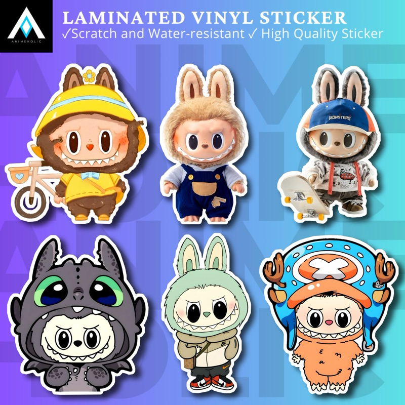 LABUBU CUTE STICKERS ~LAMINATED VINYL STICKERS ~ANIMEHOLIC | Shopee ...